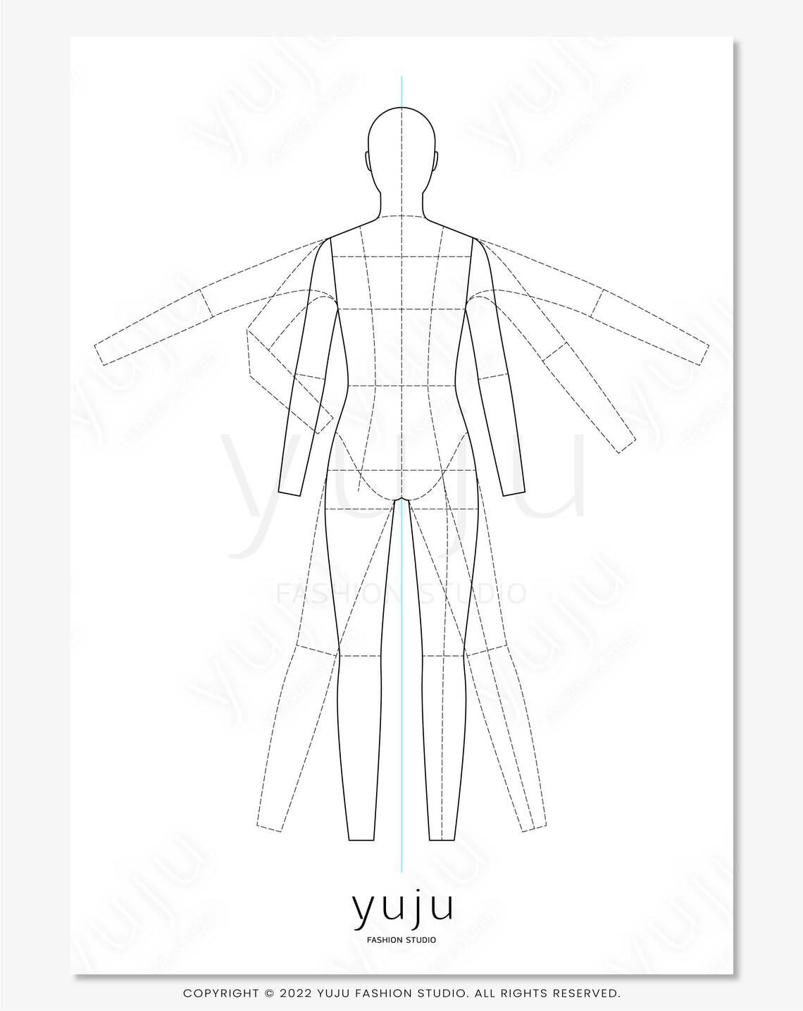 Fashion Flats Body Template FEMALE Fashion Figure - Etsy