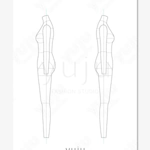 Fashion Flats Body Template FEMALE Fashion Figure - Etsy