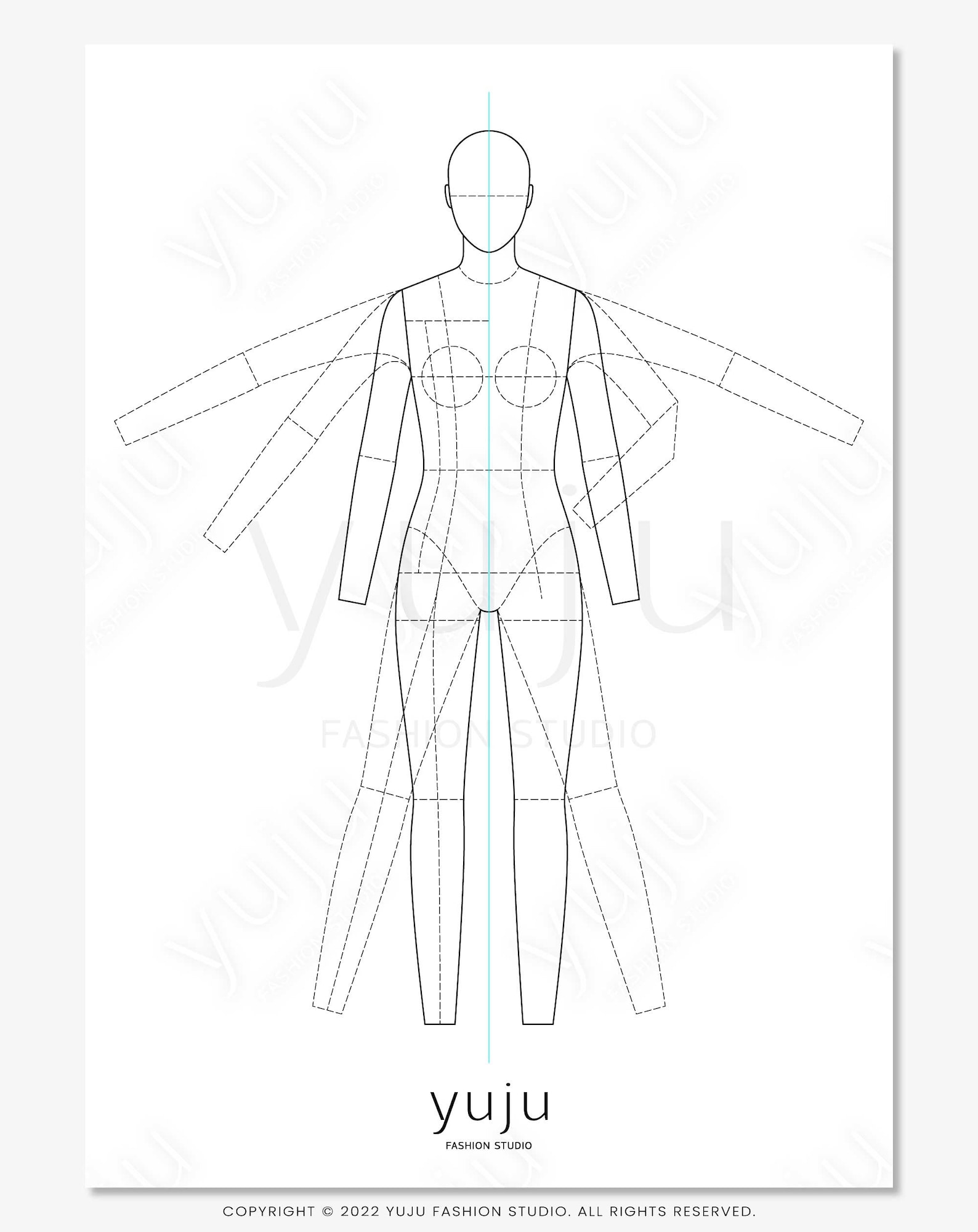 Fashion Flats Body Template - FEMALE - Fashion Figure Template, Flat ...