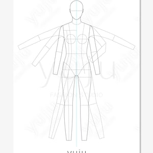 Fashion Flats Body Template - FEMALE - Fashion Figure Template, Flat ...