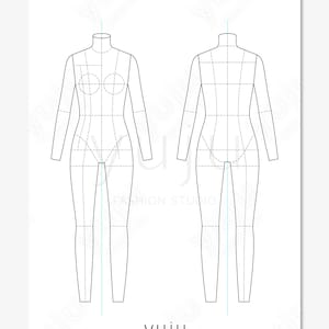 Fashion Flats Body Template FEMALE Fashion Figure - Etsy