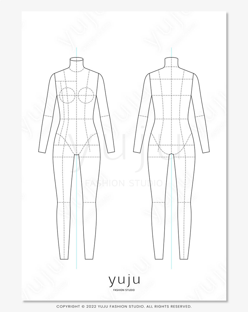 Fashion Flats Body Template FEMALE Fashion Figure - Etsy