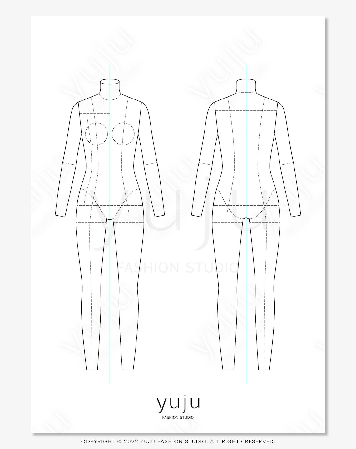 Fashion Flats Body Template - FEMALE - Fashion Figure Template, Flat ...