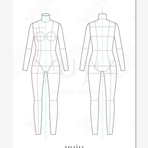 Fashion Flats Body Template - FEMALE - Fashion Figure Template, Flat ...