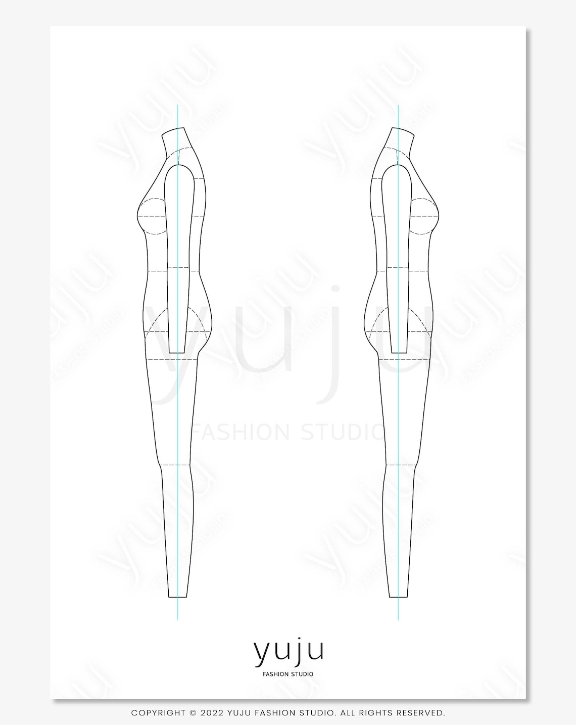 Fashion Flats Body Template - FEMALE - Fashion Figure Template, Flat ...
