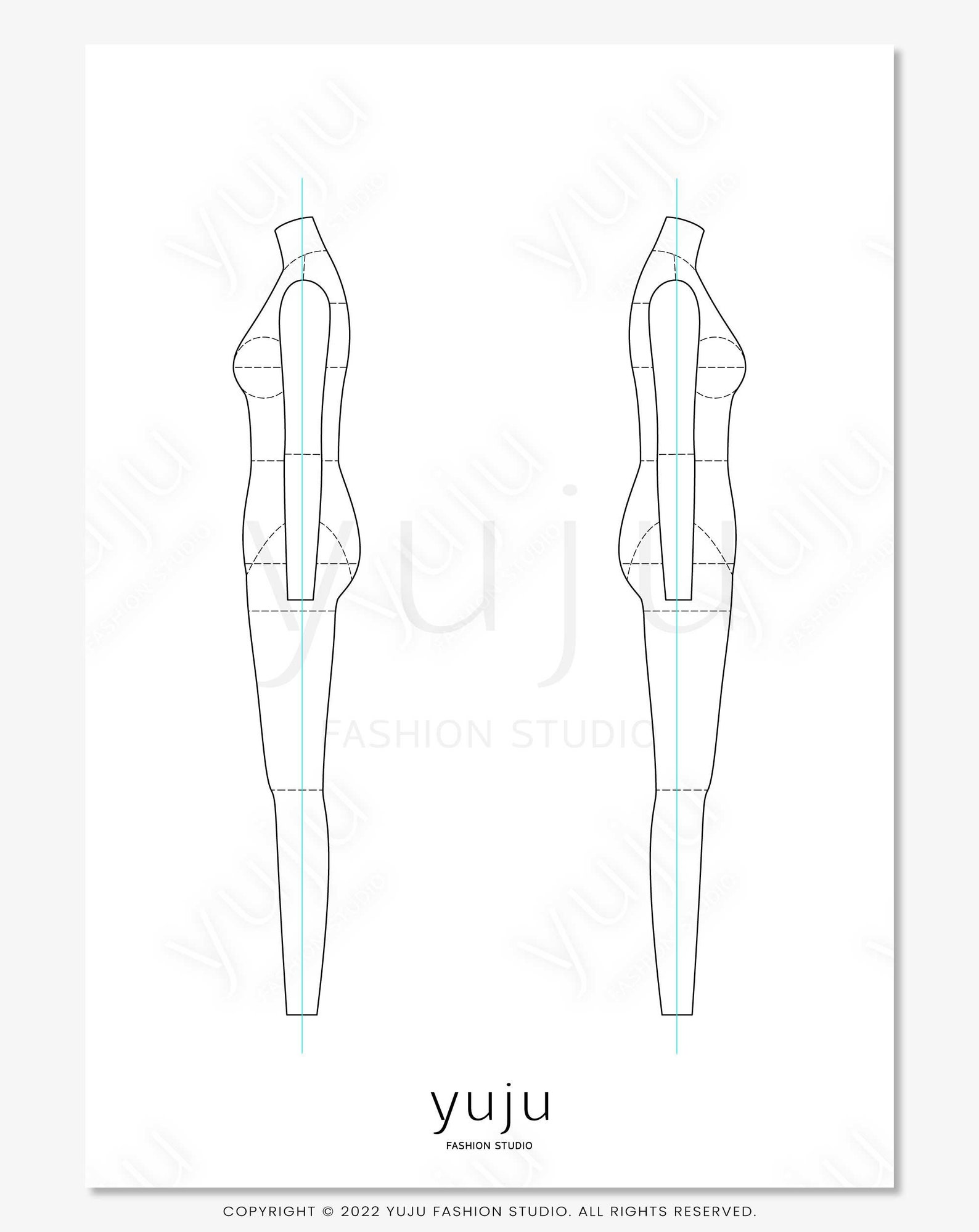 Fashion Flats Body Template - FEMALE - Fashion Figure Template, Flat ...