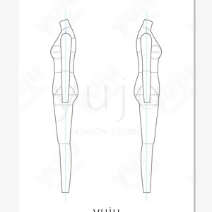 Fashion Flats Body Template - FEMALE - Fashion Figure Template, Flat ...