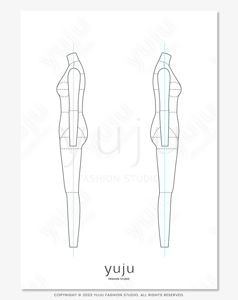 Fashion Flats Body Template - FEMALE - Fashion Figure Template, Flat ...