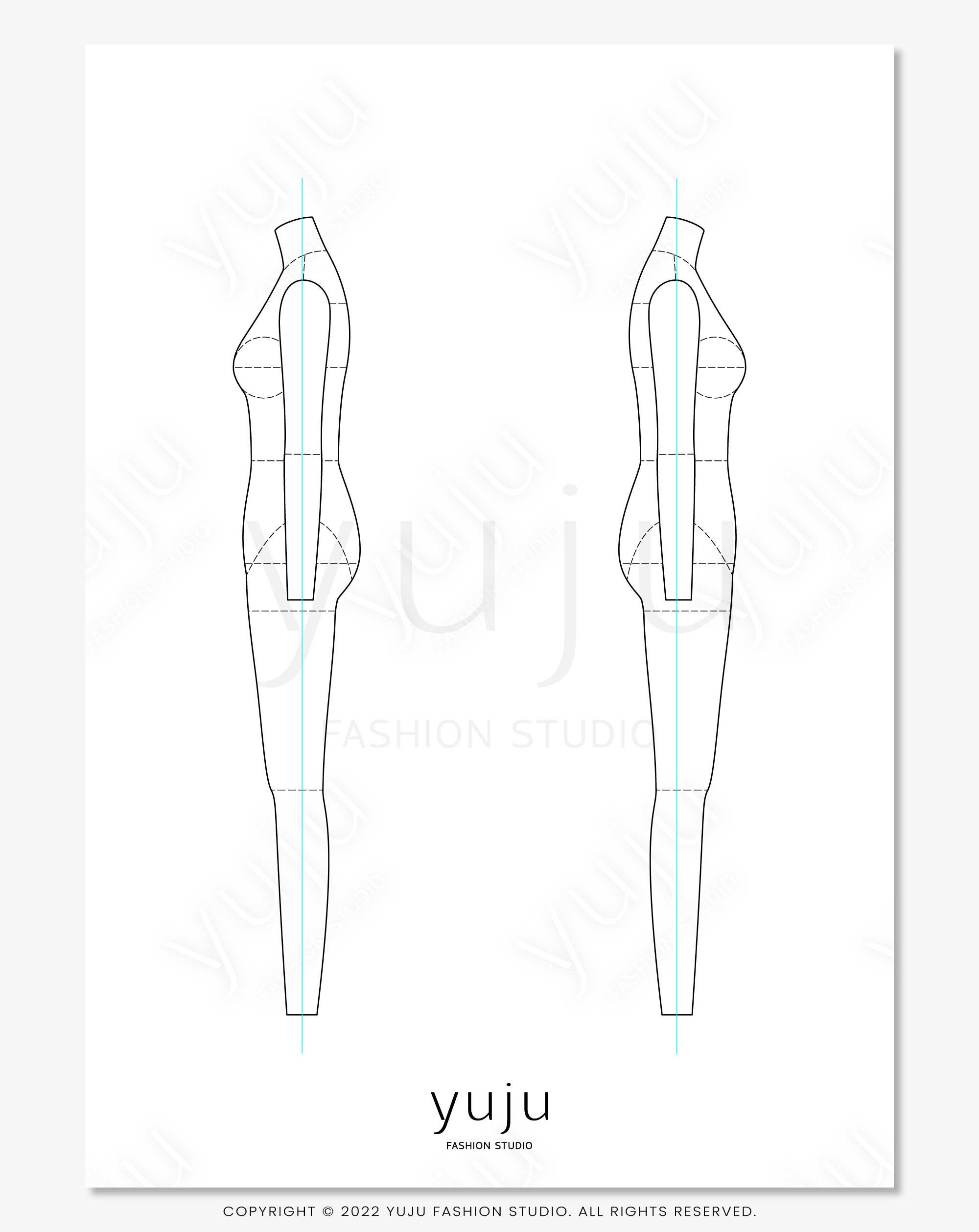 Fashion Flats Body Template - FEMALE - Fashion Figure Template, Flat ...