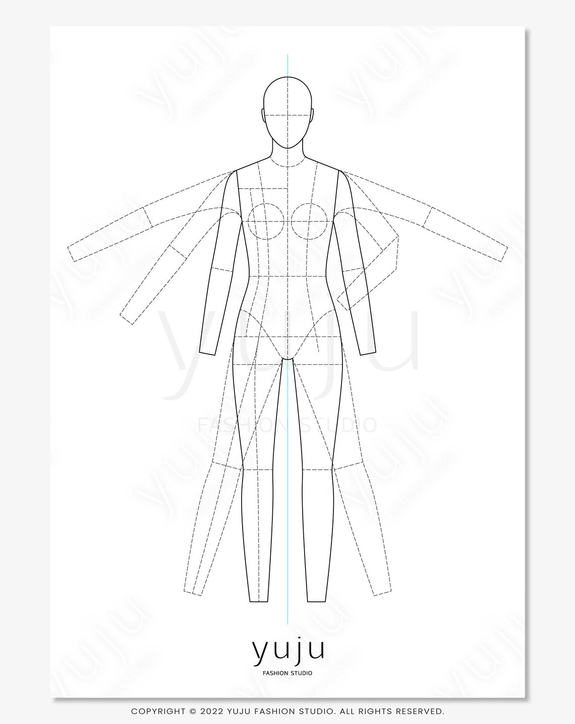 Fashion Flats Body Template FEMALE Fashion Figure - Etsy