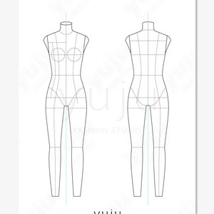 Fashion Flats Body Template FEMALE Fashion Figure - Etsy