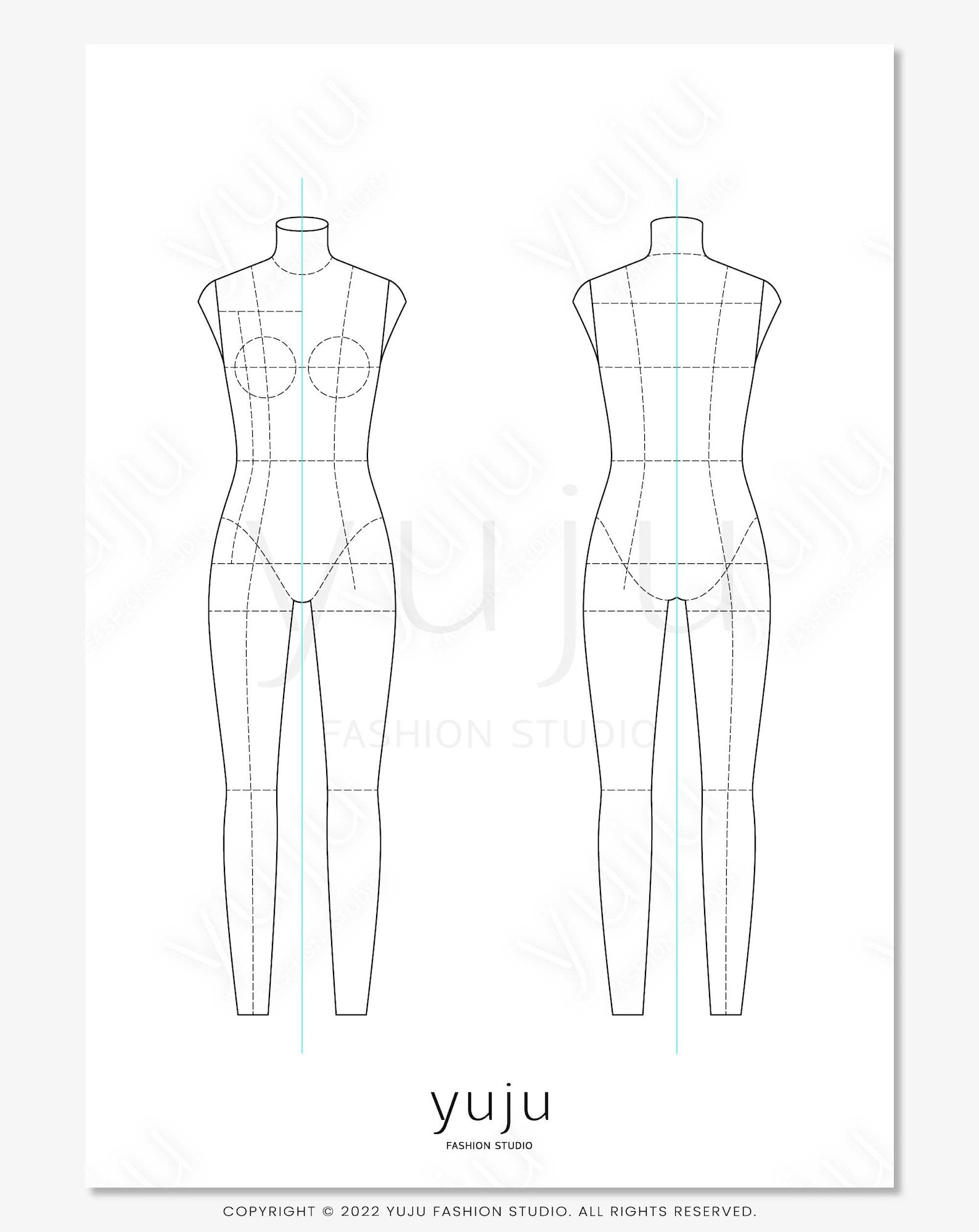 Fashion Flats Body Template - FEMALE - Fashion Figure Template, Flat ...