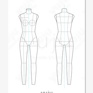 Fashion Flats Body Template - FEMALE - Fashion Figure Template, Flat ...