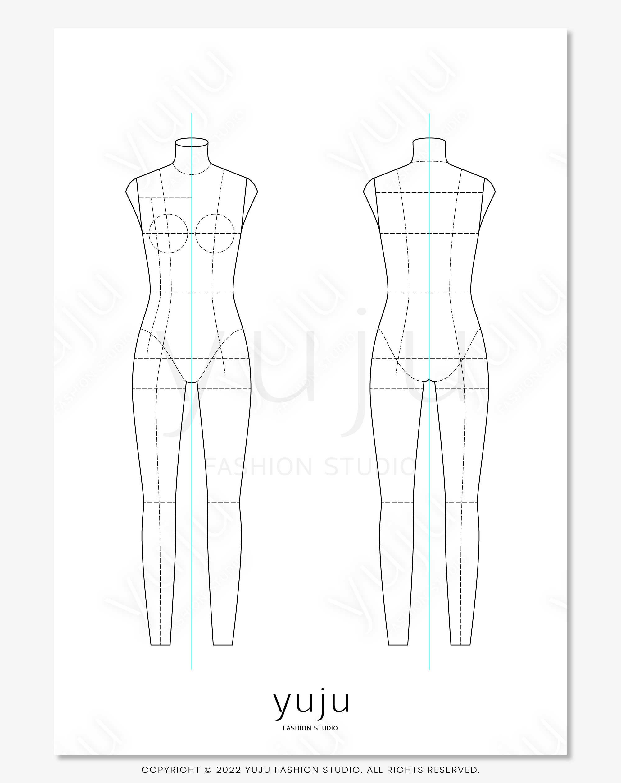 Fashion Flats Body Template - FEMALE - Fashion Figure Template, Flat ...