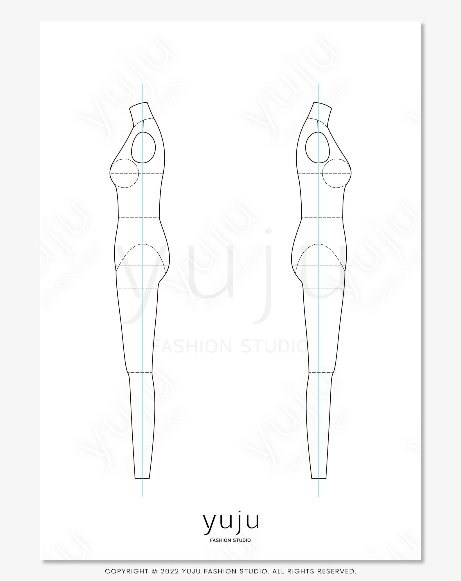 Fashion Flats Body Template - FEMALE - Fashion Figure Template, Flat ...