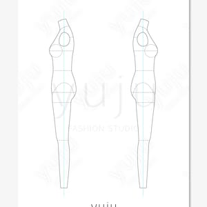 Fashion Flats Body Template - FEMALE - Fashion Figure Template, Flat ...