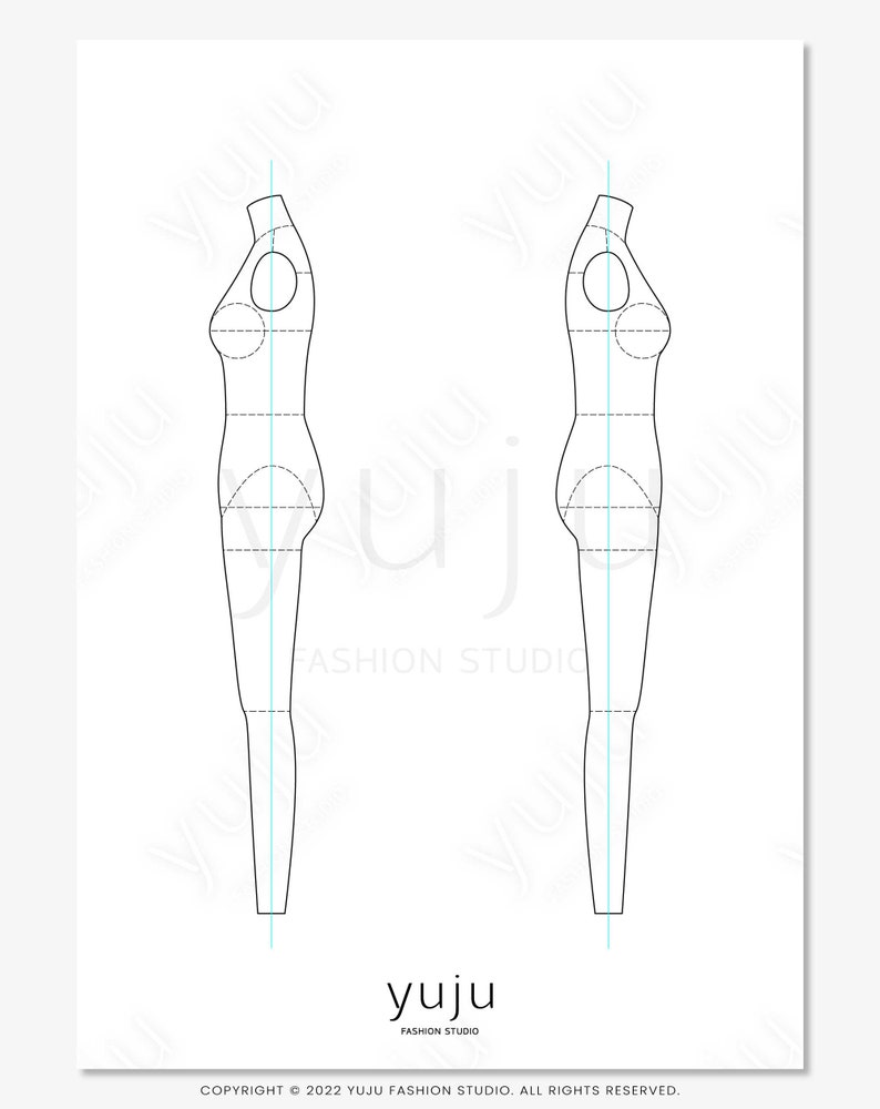 Fashion Flats Body Template - FEMALE - Fashion Figure Template, Flat ...