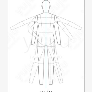 Fashion Flats Body Template MALE Fashion Figure Template, Flat Sketch ...