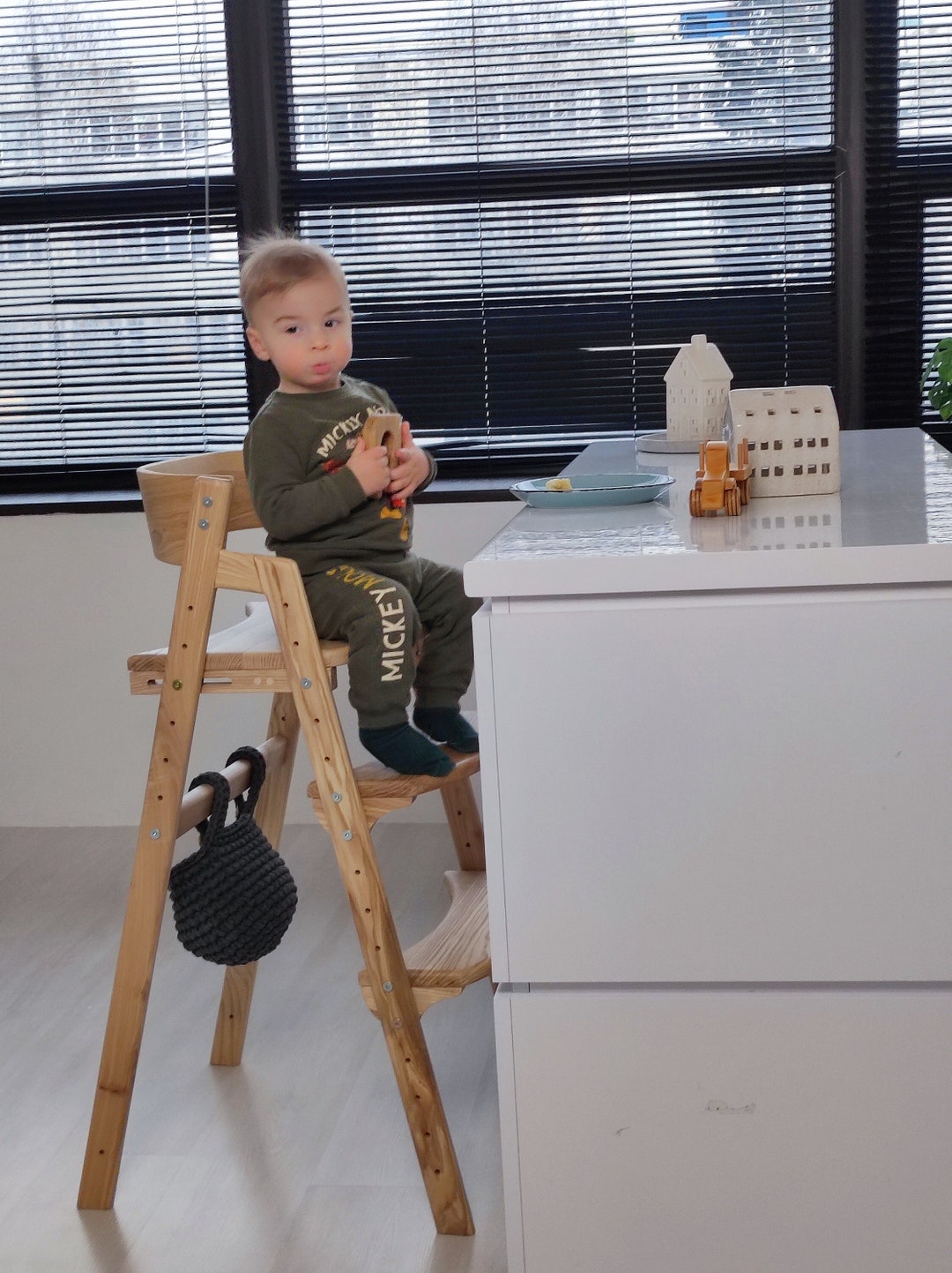 Growing Wooden Chair for Kids Smart XL (for a Kitchen Island or Counter ...