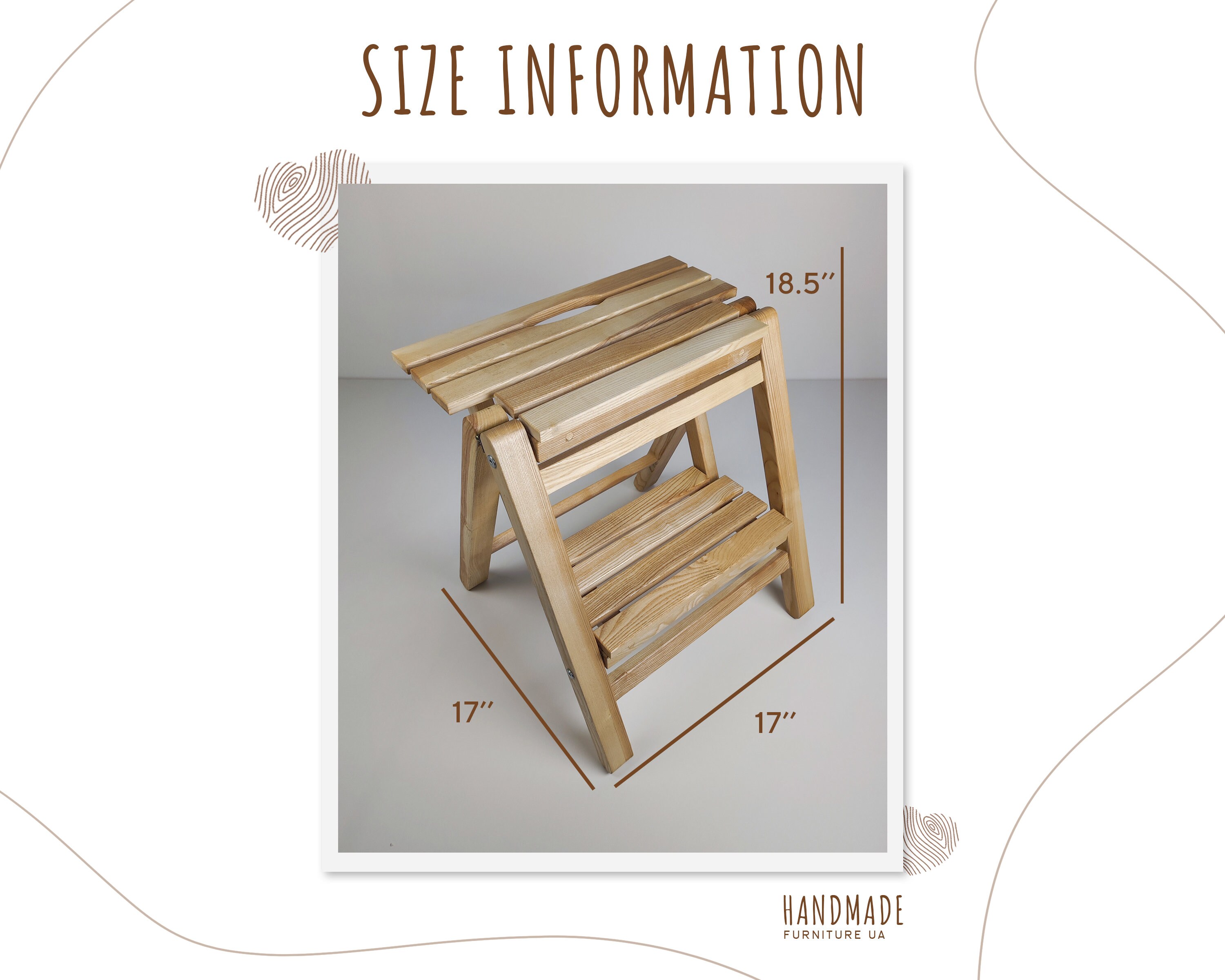 Step Stool Rustic Oak or CUSTOM COLOR Collapsible Step Stool - Etsy