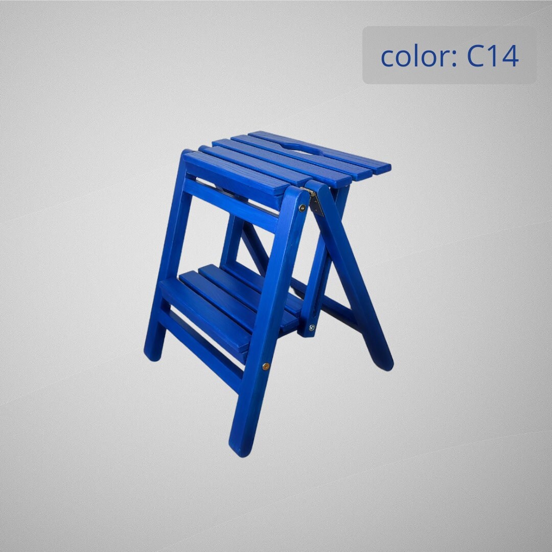 Step Stool BLUE or CUSTOM COLOR - Foldable Step Stool - 2-step Folding ...
