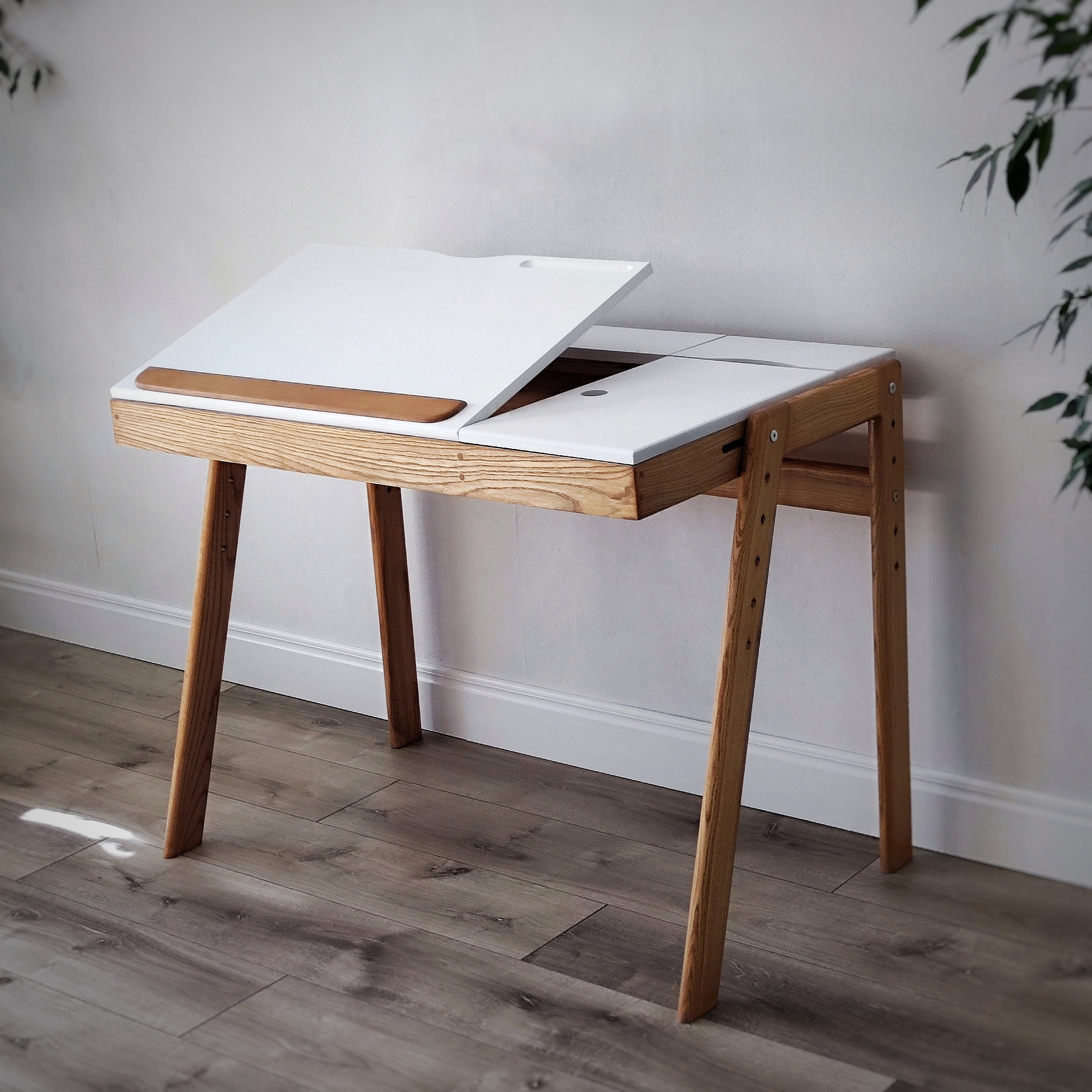 Adjustable Growing Desk - Wooden Kids Desk Bedroom - Montessori Toddler ...