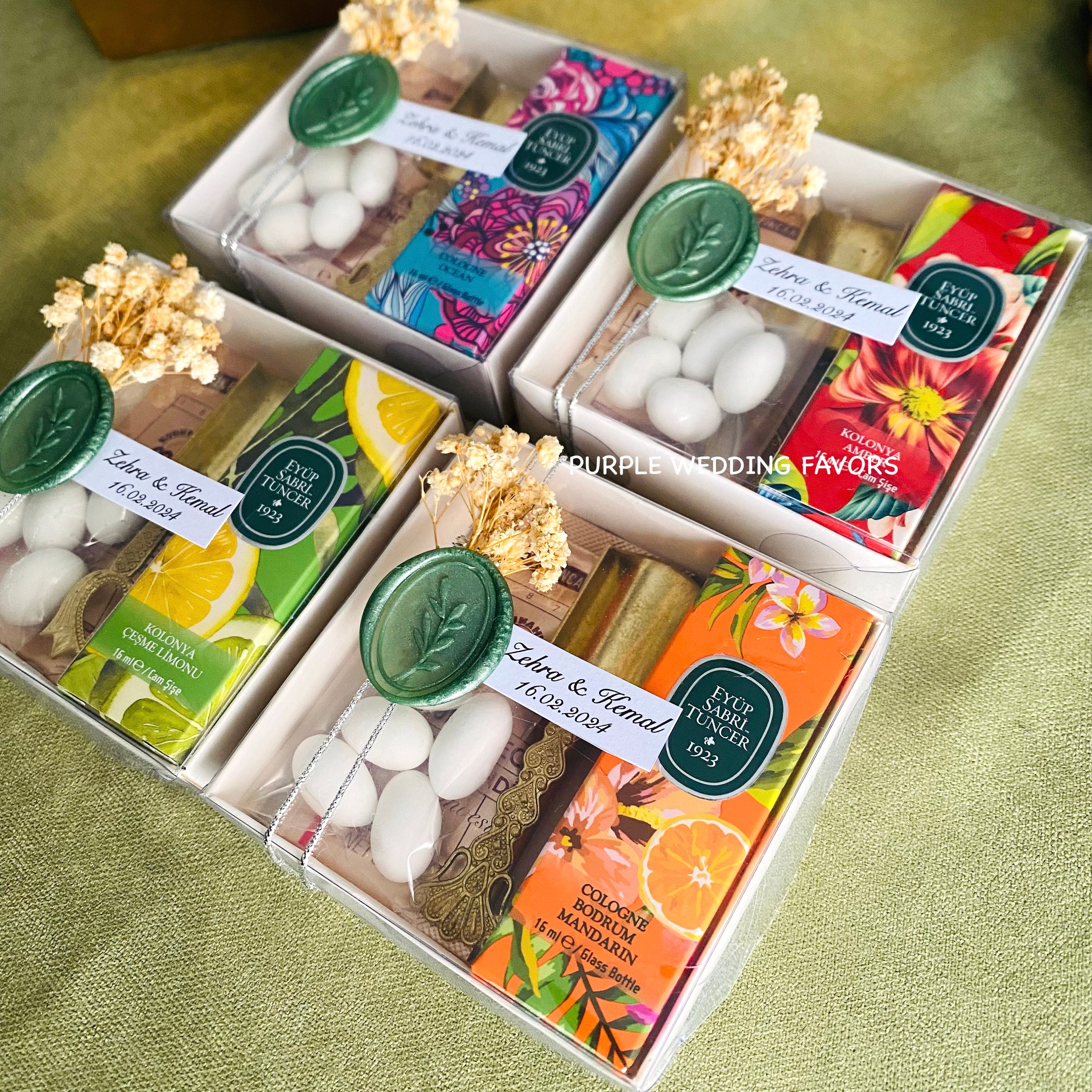 Coffee Cologne Wedding Favor Box Set: Turkish Coffee, Personalized Tag ...