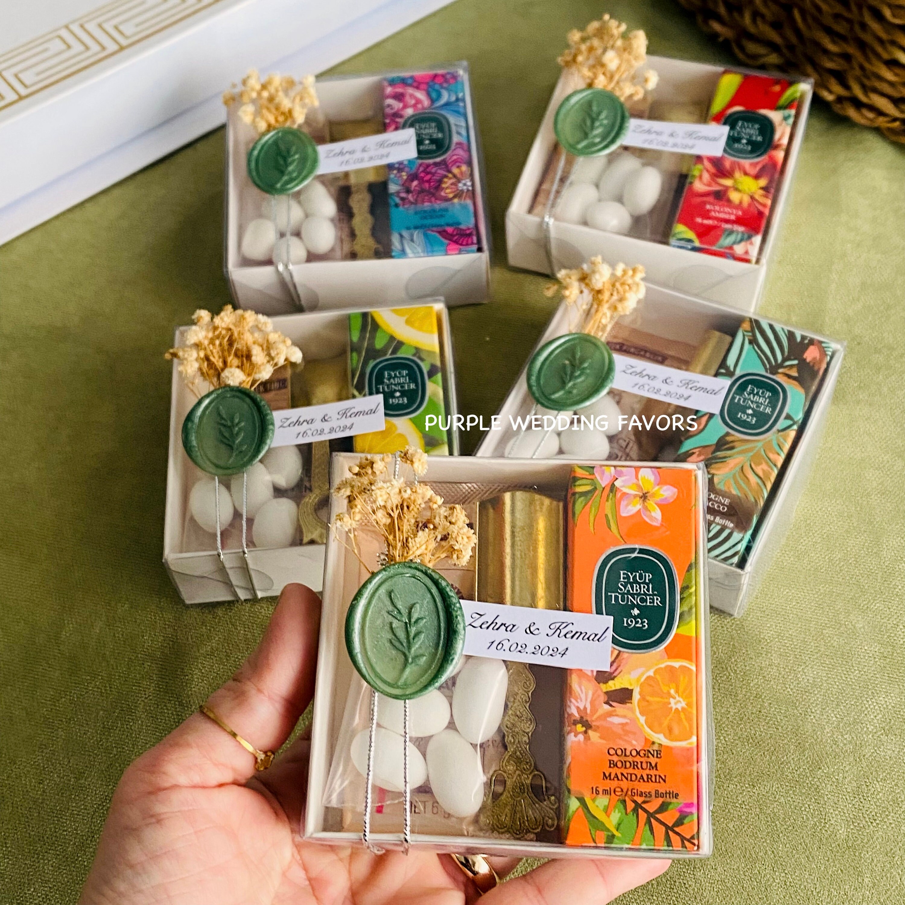 Coffee Cologne Wedding Favor Box Set: Turkish Coffee, Personalized Tag ...