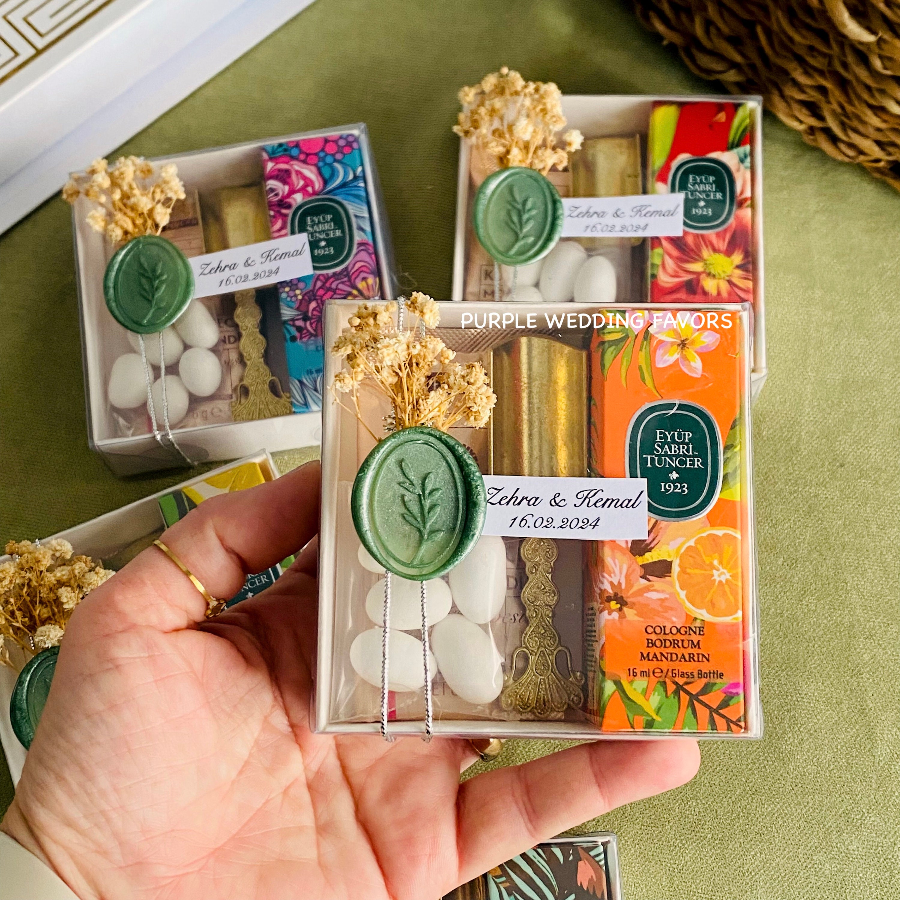 Coffee Cologne Wedding Favor Box Set: Turkish Coffee, Personalized Tag ...