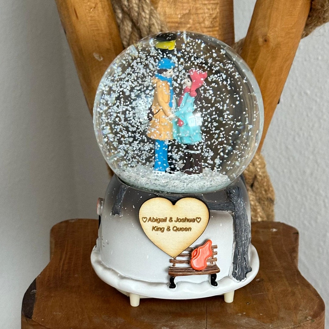 Personalized Snow Globe, Gift for Girlfriend, Music Box Night Light ...