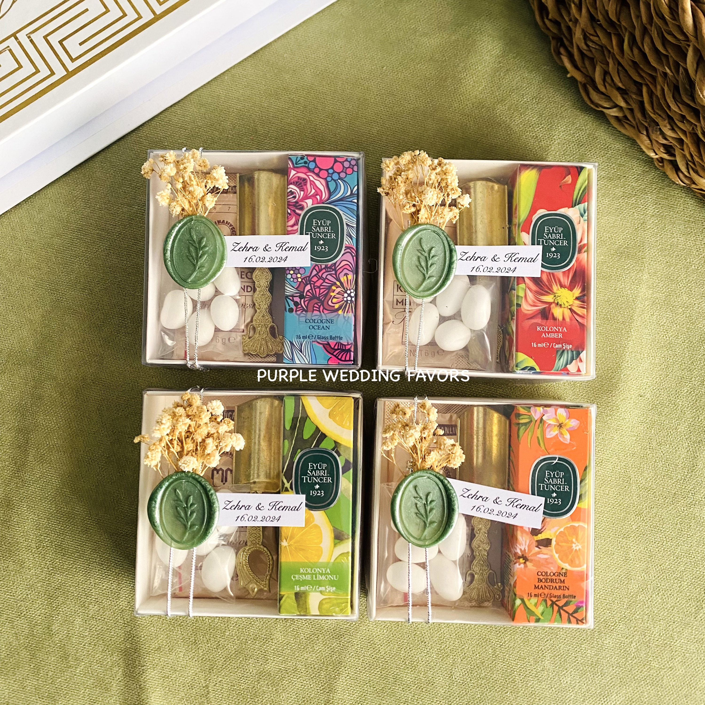 Coffee Cologne Wedding Favor Box Set: Turkish Coffee, Personalized Tag ...