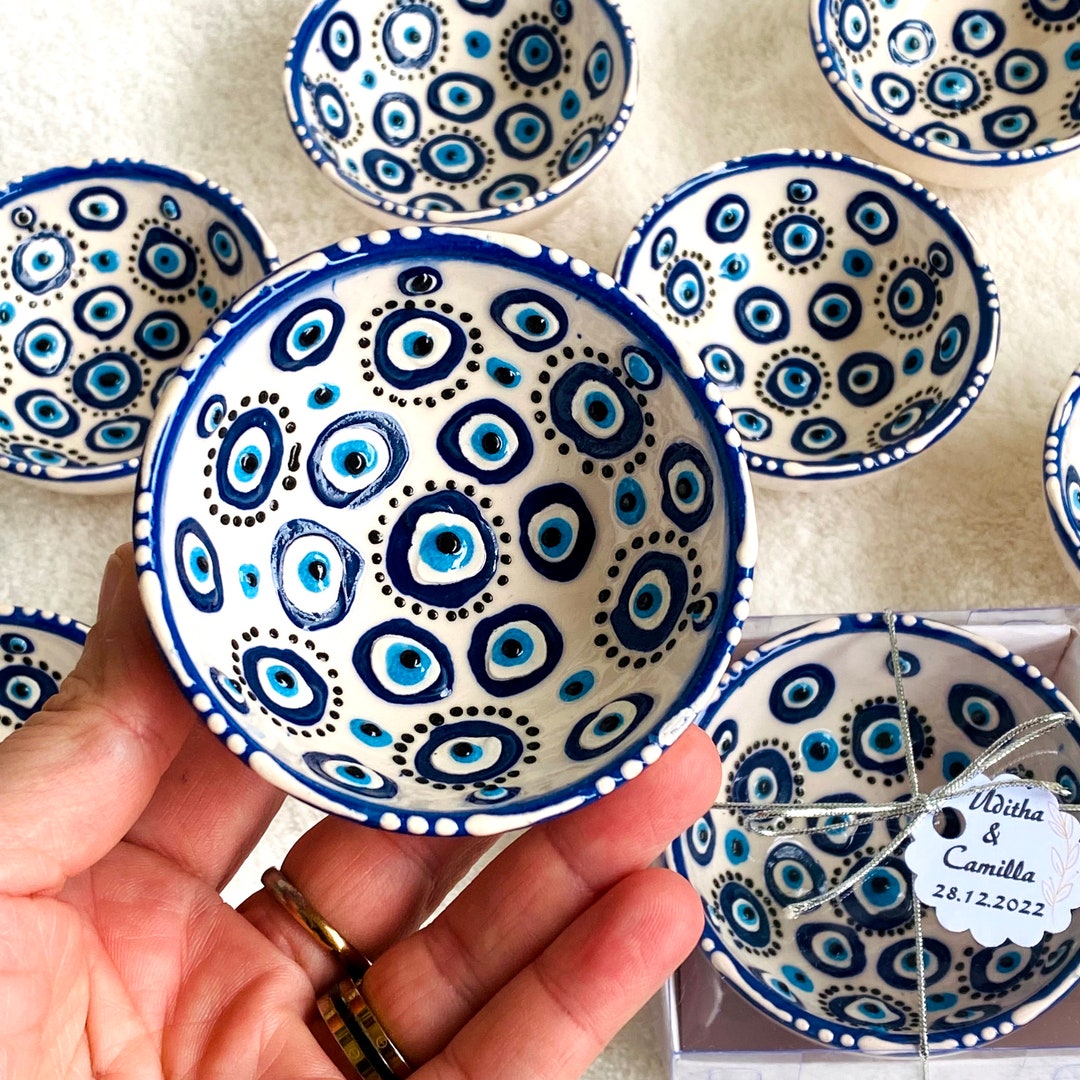 Evil Eye Ceramic Bowls: Wedding, Baptism, Shower Favors - Etsy