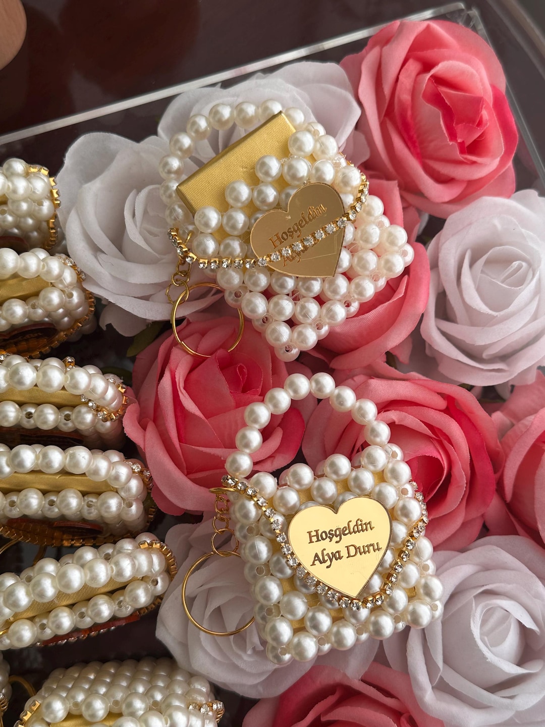Personalized Pearl Mini Bag Keychain, Chocolate Box, Party Favors - Etsy
