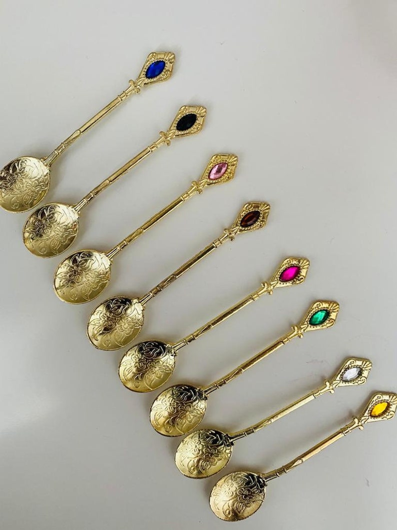 Set of 12 Gold Tea Spoon Turkish Ottoman Antique Style - Etsy