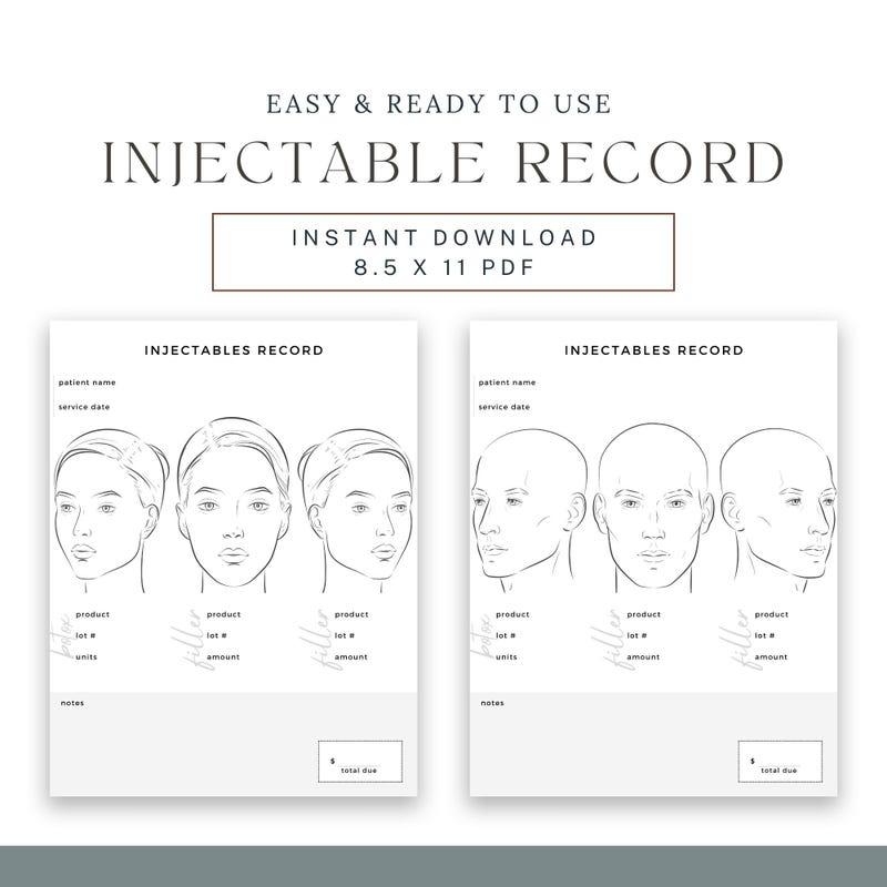Injectable Face Chart - Etsy