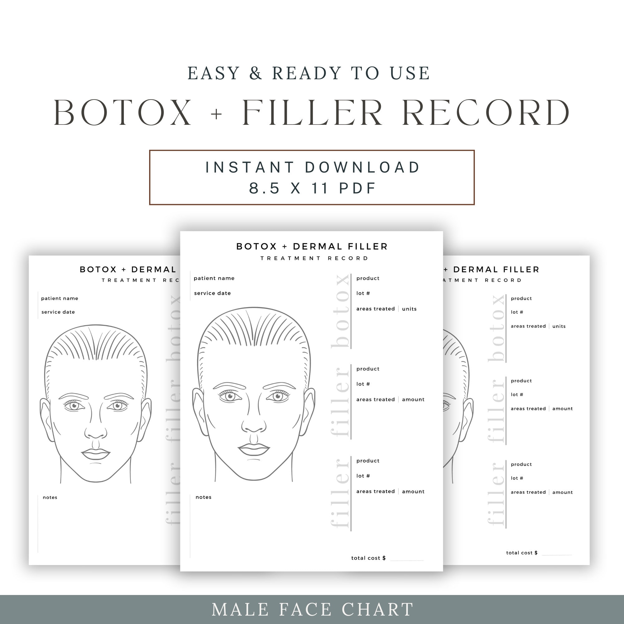 BOTOX + Dermal Filler, Treatment Record, Patient Record, BOTOX, Dermal ...