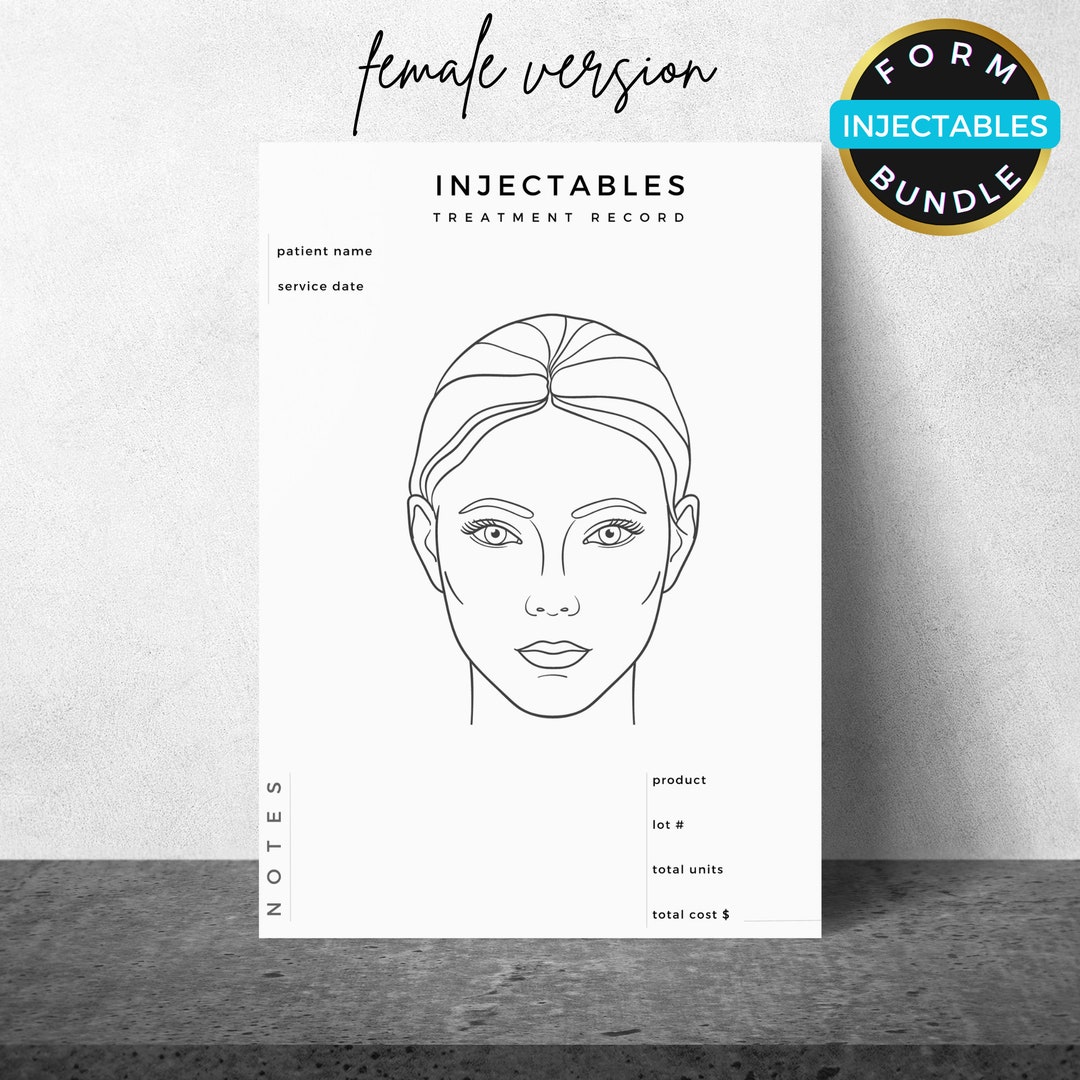Injectables Treatment Record, Patient Record, BOTOX, Dermal Filler ...