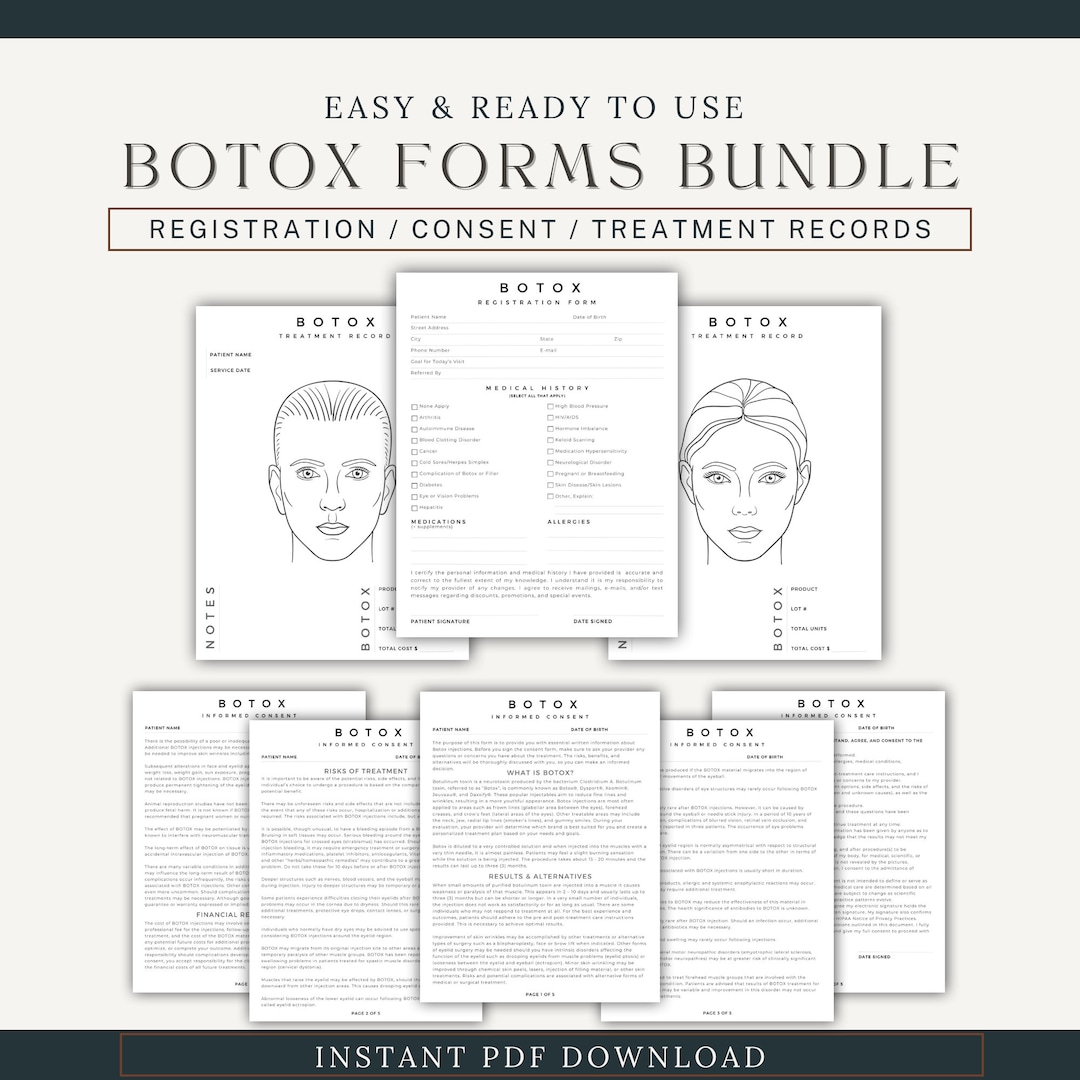 BOTOX Treatment Record Bundle, Patient Record, BOTOX, Consent ...