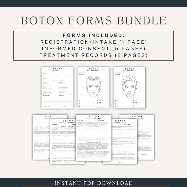 BOTOX Treatment Record Bundle, Patient Record, BOTOX, Consent ...