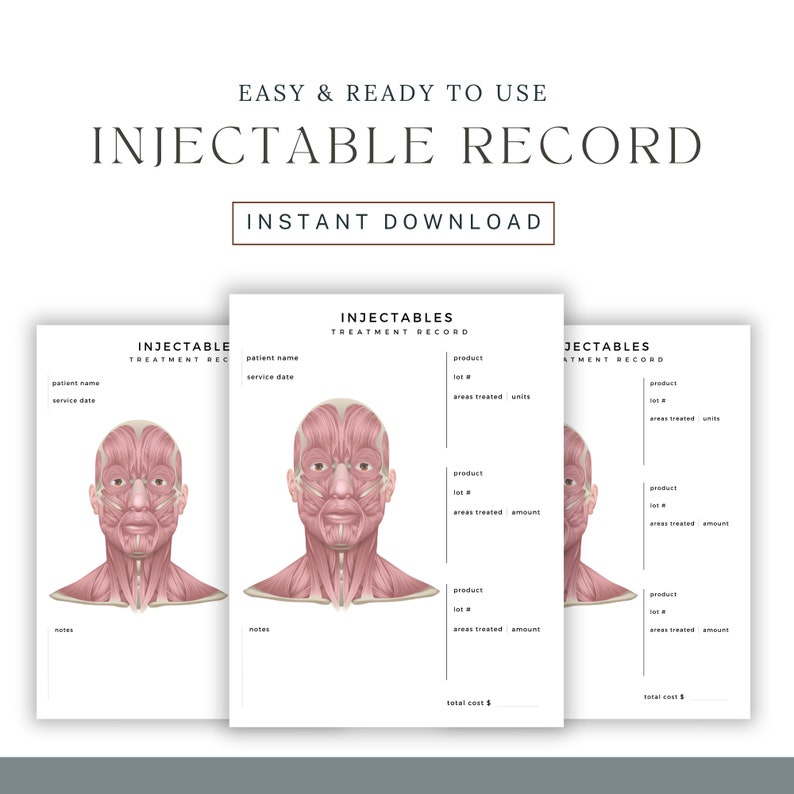 Injectables Treatment Record, Face Muscles, BOTOX, Dermal Filler ...