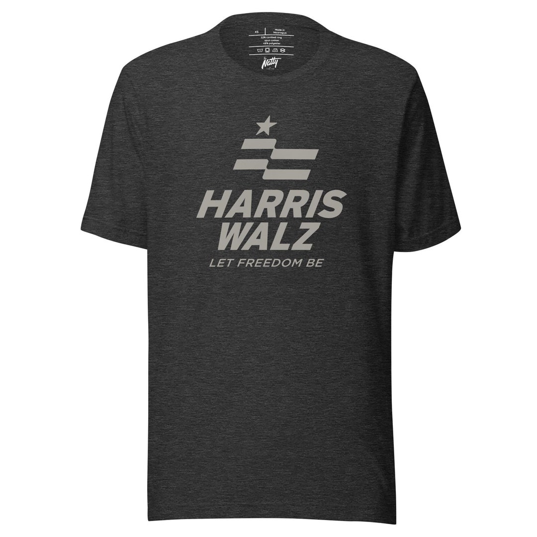 Harris/walz - Modernism Flag T-shirt W/slogan (style V) | Monochrome - Etsy
