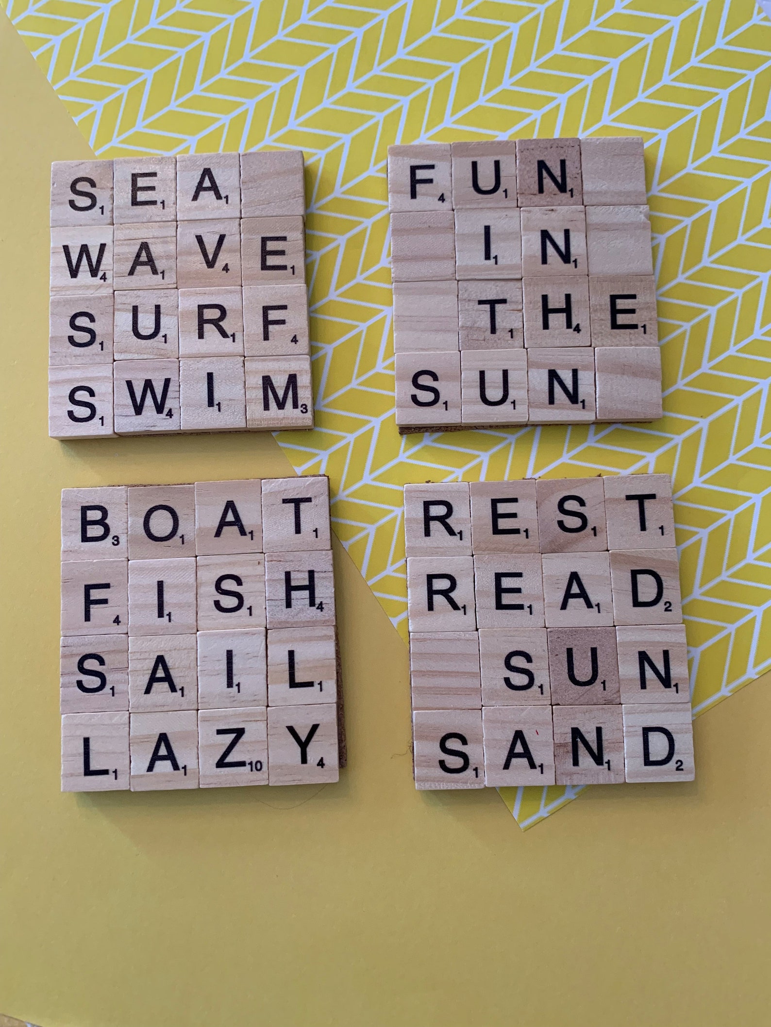 Fun in the Sun Scrabble Coasters - Etsy