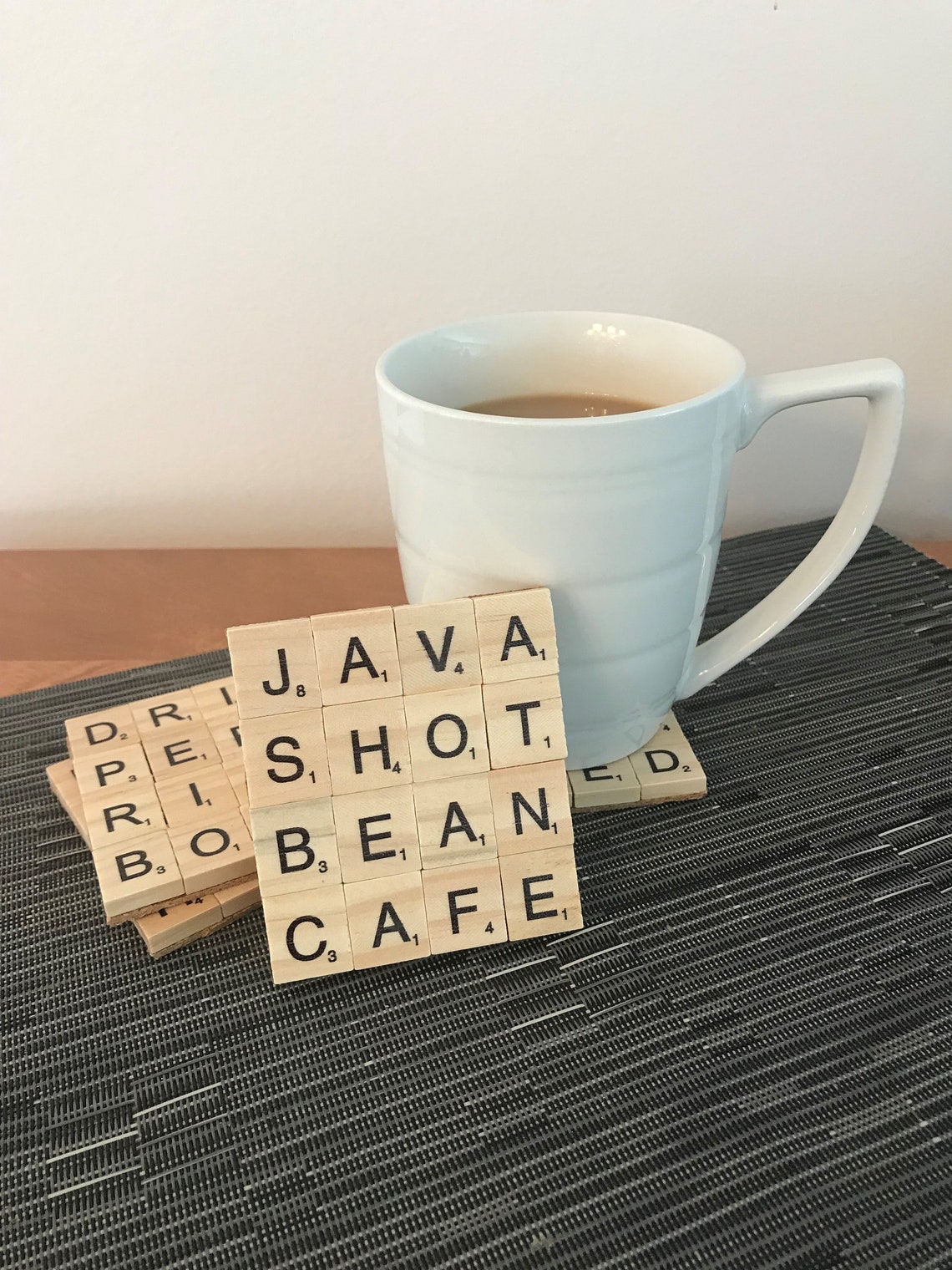 Coffee Scrabble Coasters | Etsy