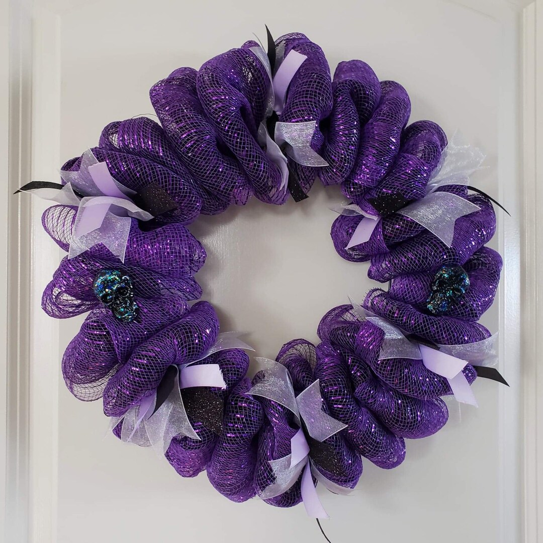Halloween Wreath, Purple Goth Wreath, Cute Goth Wreath, Girly Gothic ...
