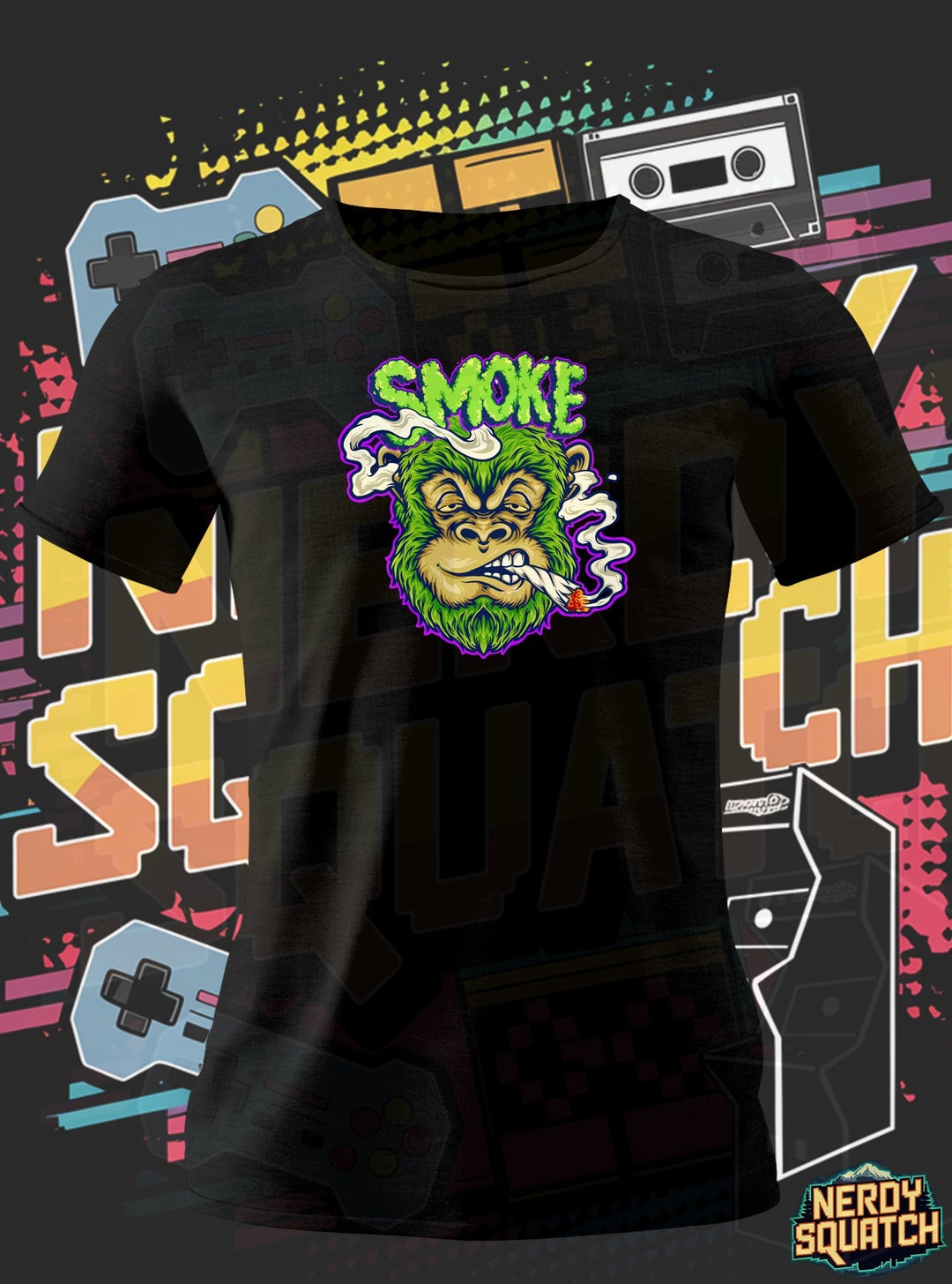 Bigfoot Weed Shirt, Sasquatch Smoking Pot, 420 Graphic T-shirt, Unisex ...