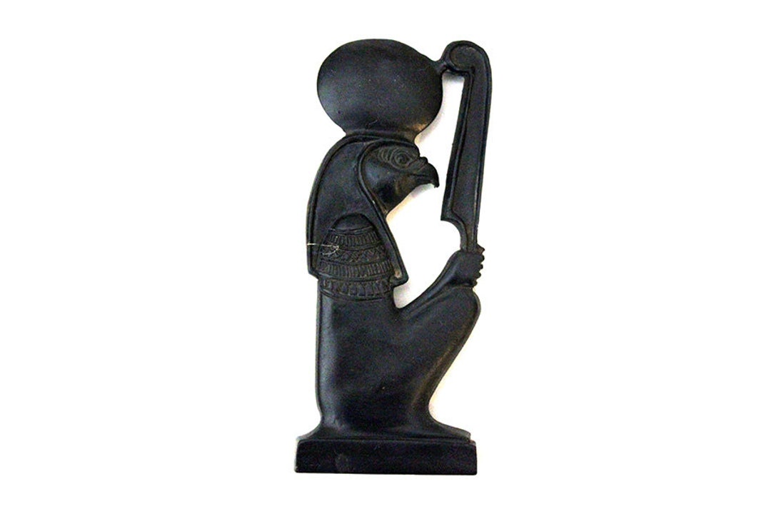Statuette of Re Horakhty, God of the Sun, Râ Vintage Black Resin 2000 ...