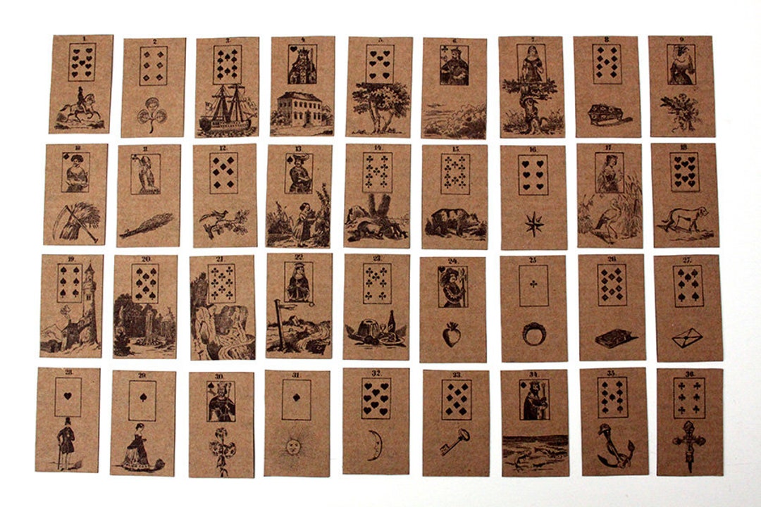 Mini Lenormand Tarot Game large Lenormand Table 36 Cards in Its Organza ...