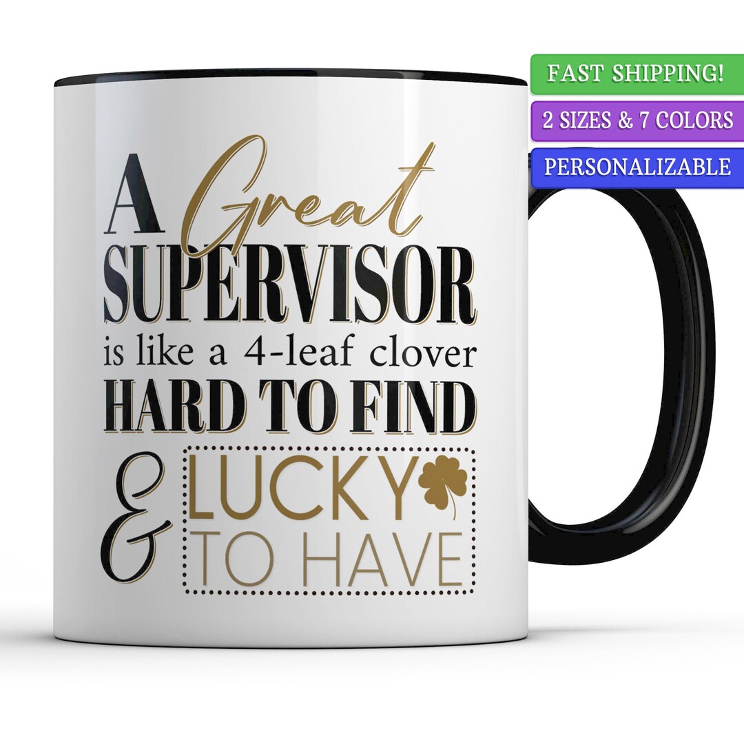 Personalized Supervisor Mug: Lucky to Have, Appreciation Gift - Etsy