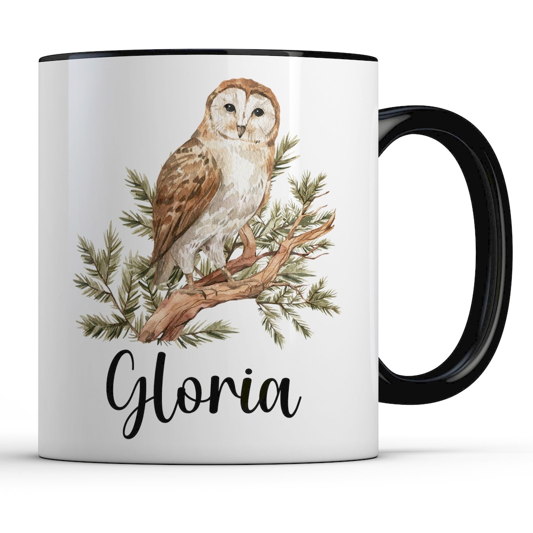 Personalized Barn Owl Mug, Custom Name Coffee Mug Gift for Animal Lover ...