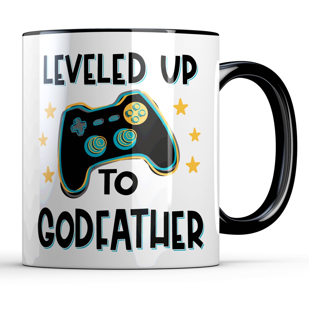 Godfather Coffee Mug: Leveled up Gamer Gift - Etsy